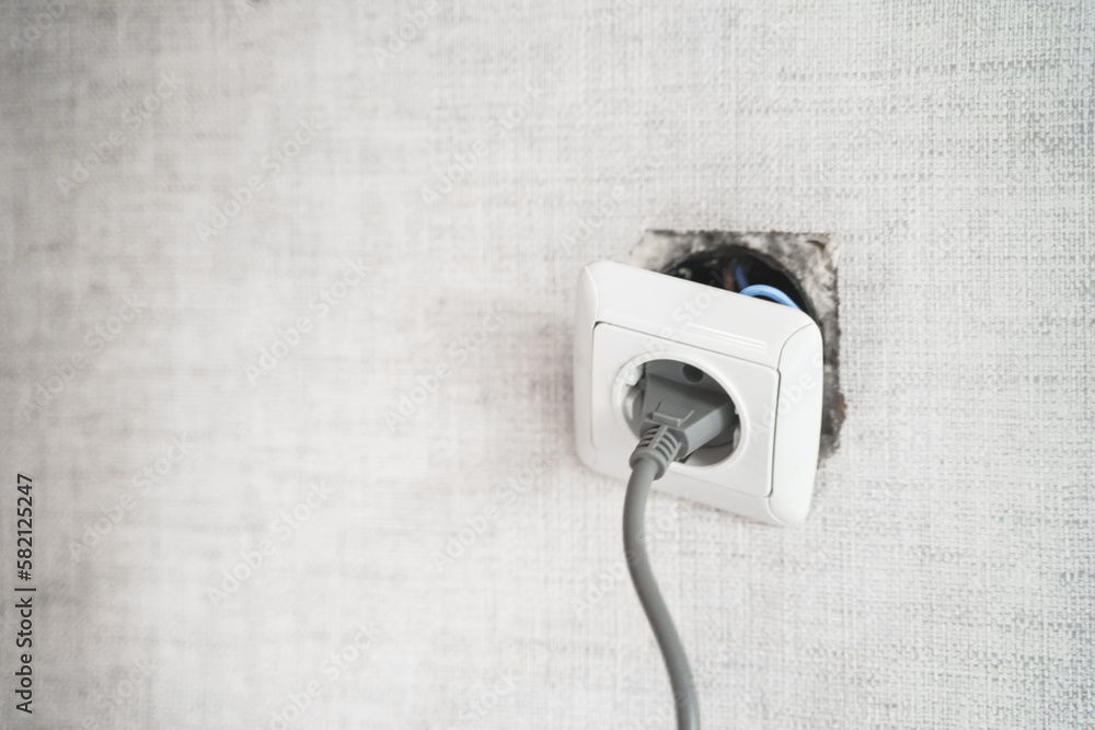 Dangerous bad,broken socket,plug in bathroom,falling out of wall ...