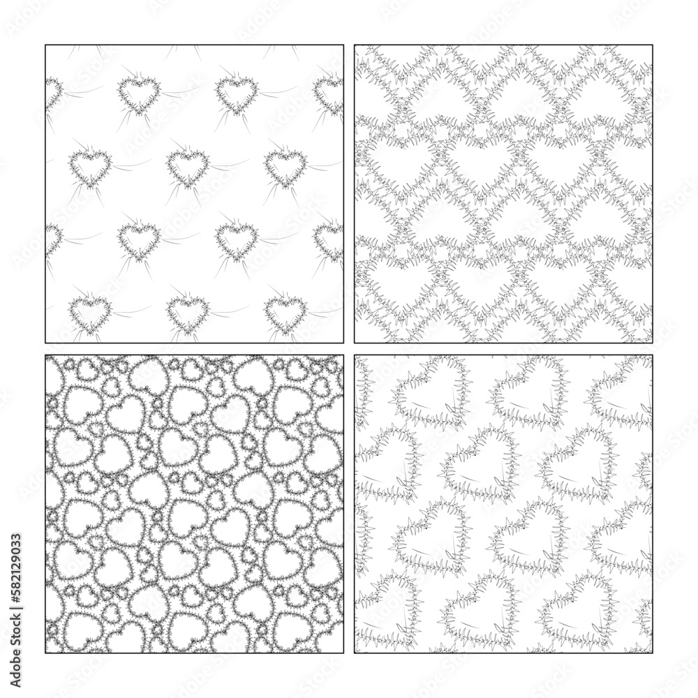 Seamless set of patterns with a transparent background. A repeatable ...