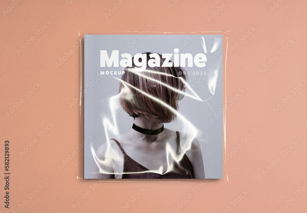 Wrapped Magazine Mockup Stock Template | Adobe Stock