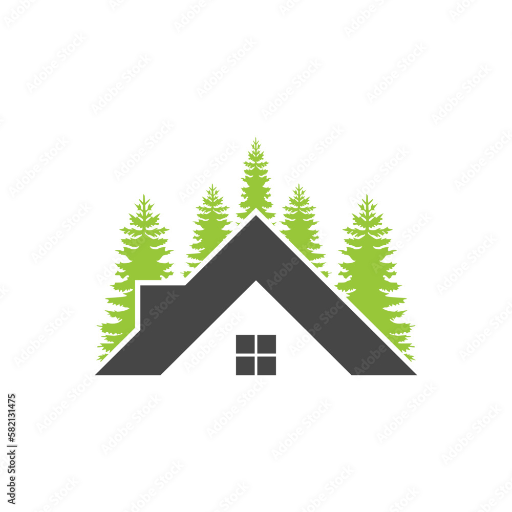 Pines Home Residence Vector Logo Template. The logo is a pines tree ...
