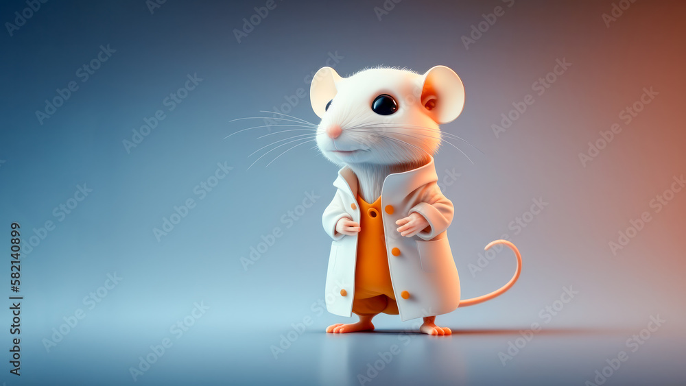 Scientist mouse in a lab coat ready for science, medicine research ...