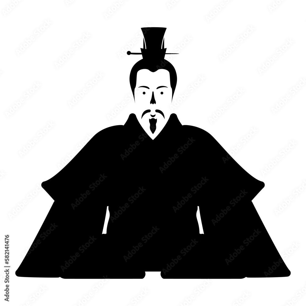 Vetor de Emperor Japan China silhouette Chinese nobility Japanese ...
