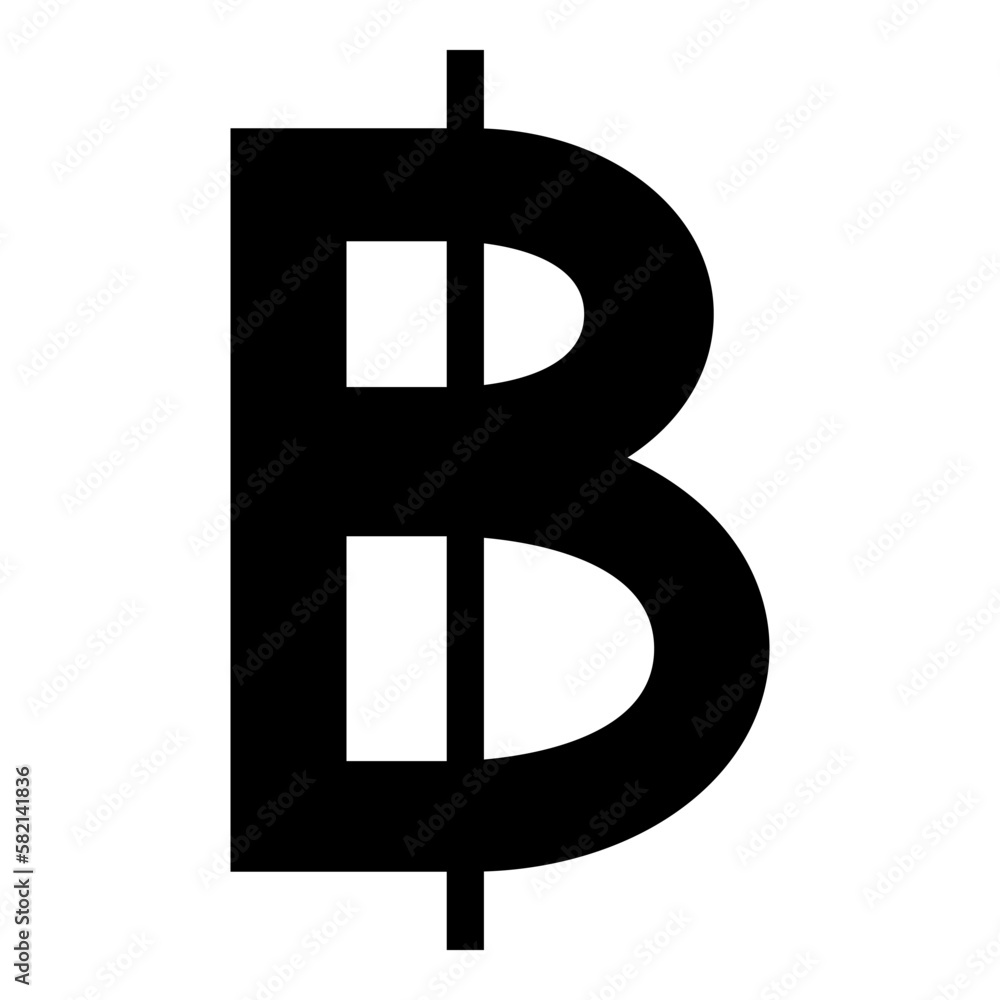 Symbol Baht Thailand money cash currency sign icon black color vector ...