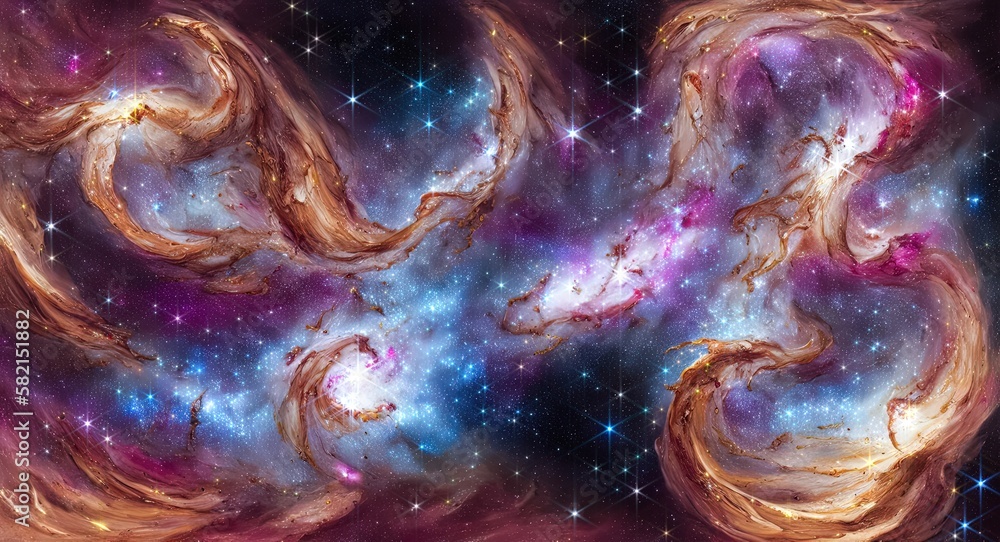 Ultrawide Illustration of a space cosmic background of supernova nebula ...