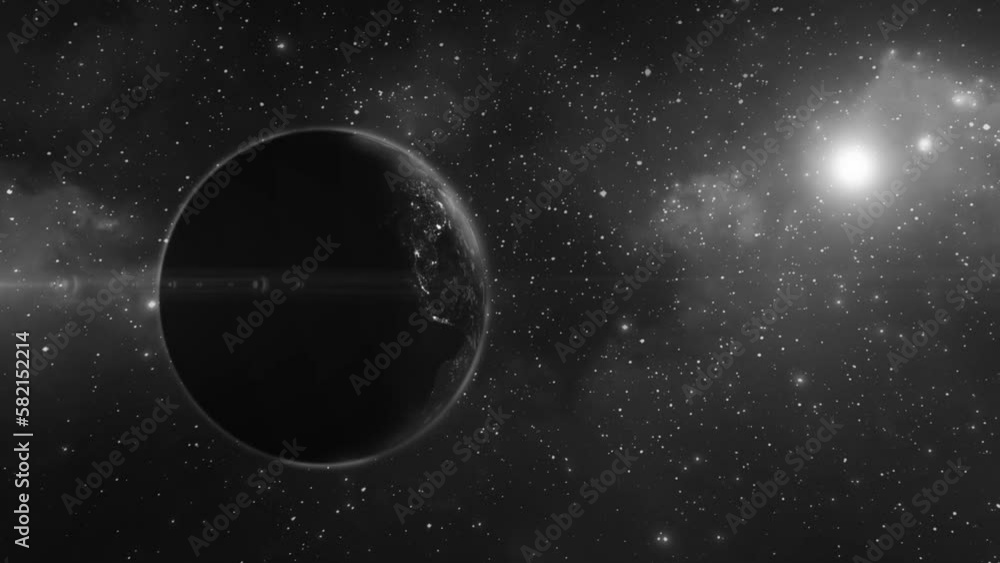 Planet Earth rotating in space stars galaxy universe science world ...