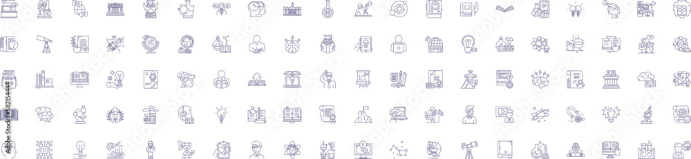 Science line icons signs set. Design collection of Science, Research ...