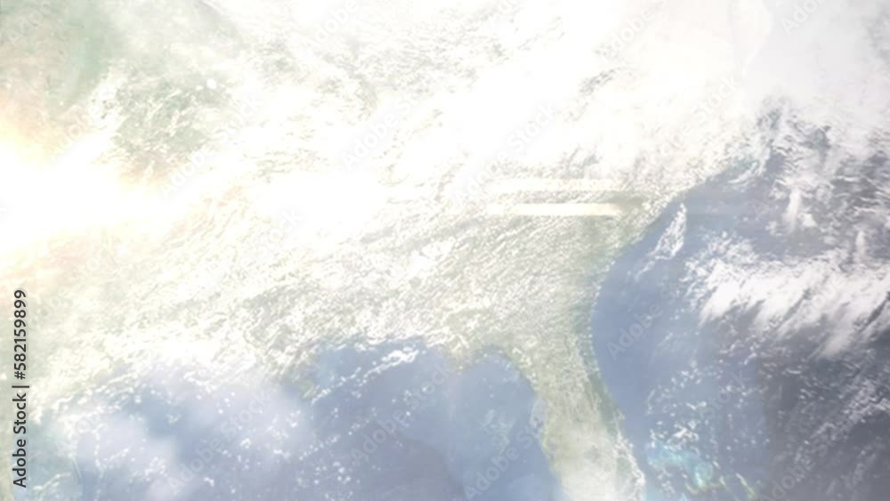 Earth zoom in from outer space to city. Zooming on Auburn, Alabama, USA ...