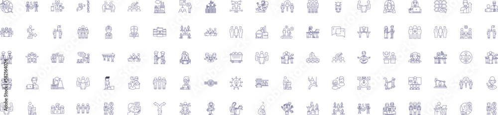 Quantum computing line icons signs set. Design collection of Quantum ...