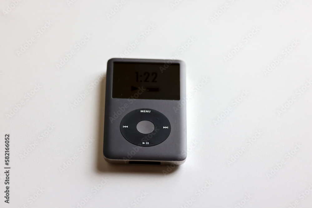 Apple Ipod classic, portable mp3 music media player. Retro audio ...