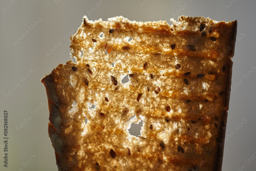 A thin piece of bread. When you hold a thin piece of bread up to a ...