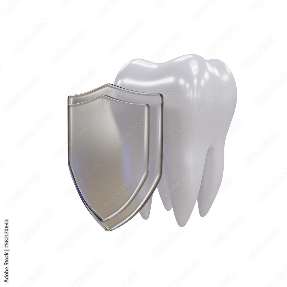 Tooth with matte glass shield isolated on transparent background ...