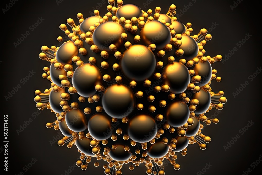 gold nanoparticles isolated on black background, nanotechnologies ...