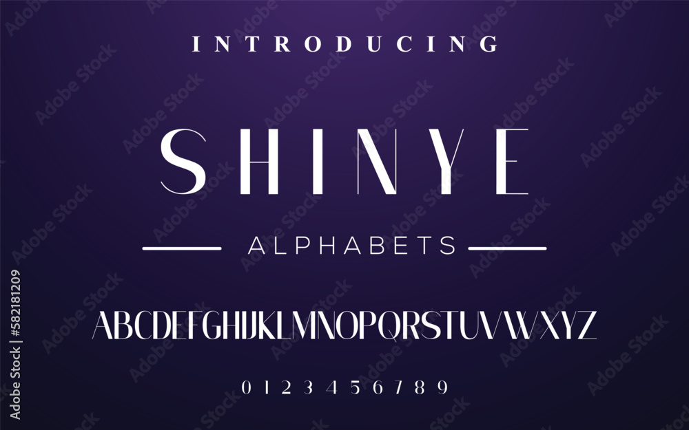 SHINYE luxury minimalist geometric sans serif vector font alphabet set ...