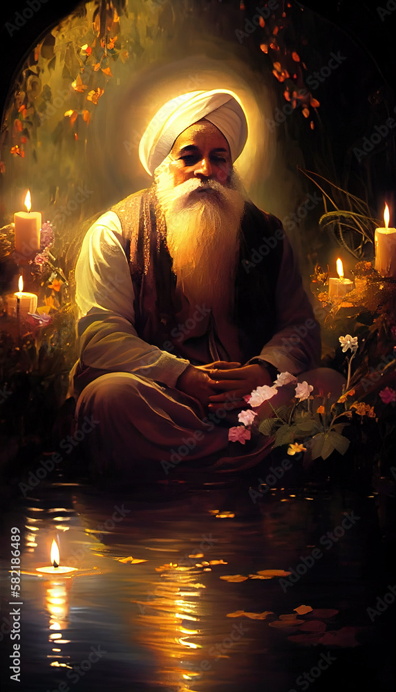 Muslim priest in lotus pose reciting a prayer Stock Illustration ...