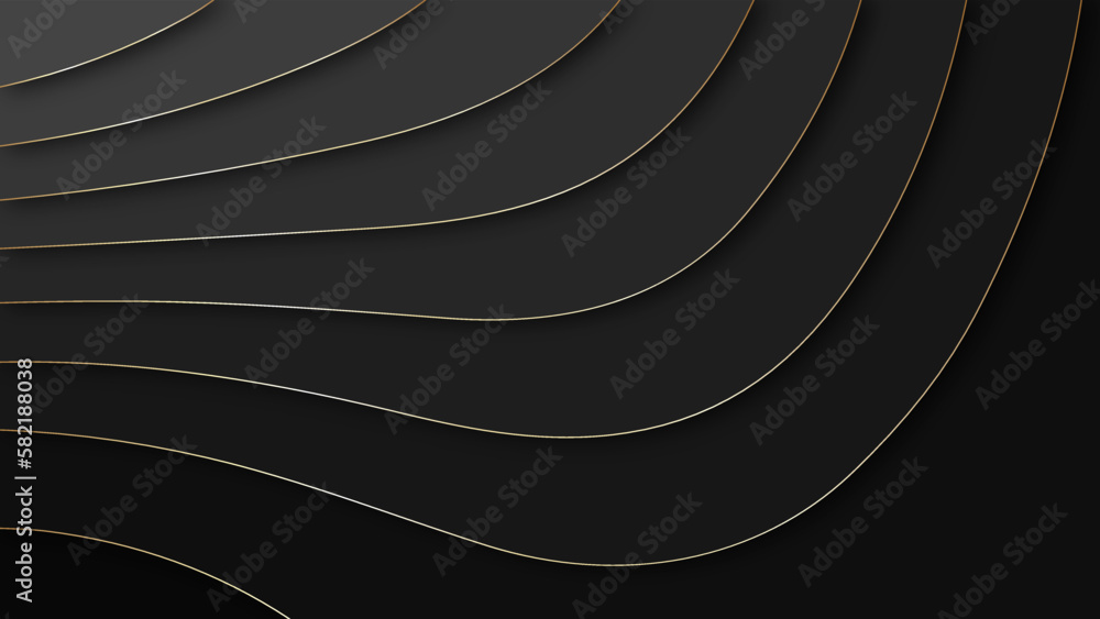 Luxurious Black papercut background. Abstract realistic paper cut ...