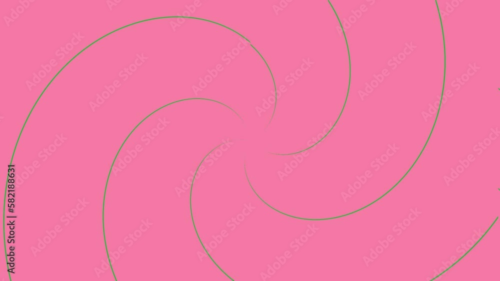 Cartoon pink swirl shape transition animation on green screen. Blue ...