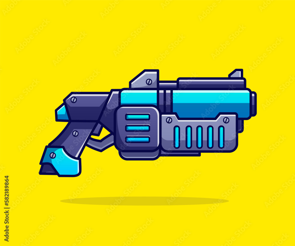 Futuristic blaster game. Space alien laser, space blaster, guns and ...