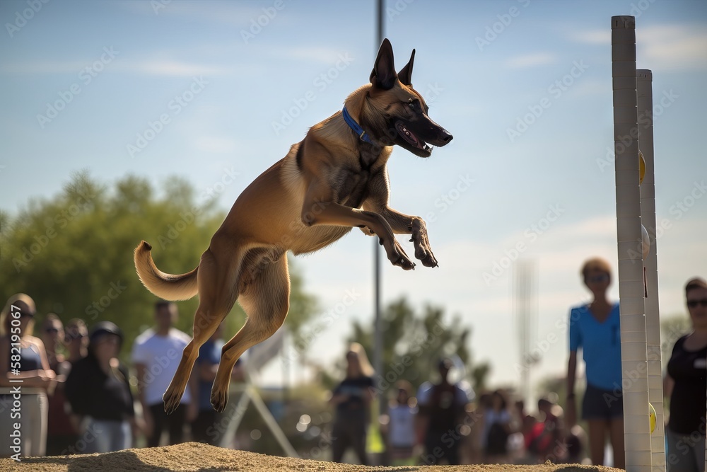 Determined Belgian Malinois Successfully Completing an Agility Course ...