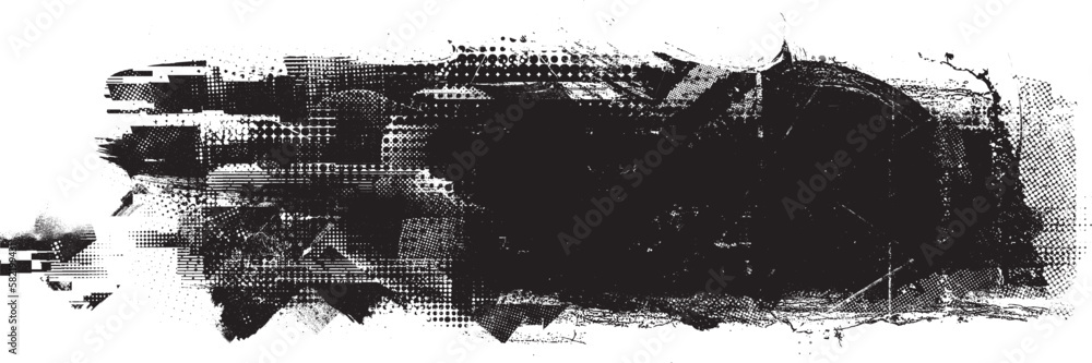 Glitch distorted grungy isolated banner . Design element for brochure ...