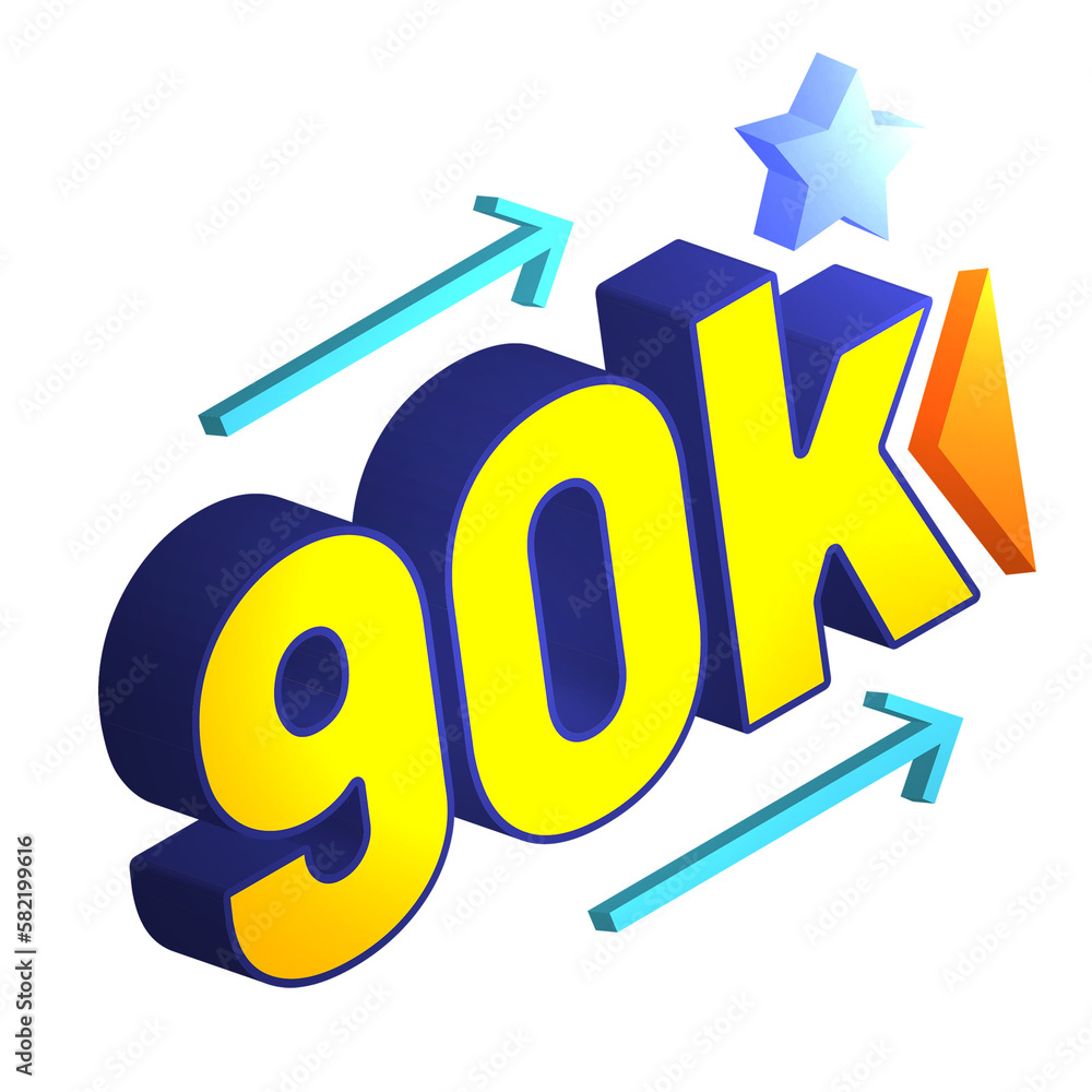 10k. 20k.40k.50k. 60k. 90k, 100k. 100M. 300M 3d text png, 3d number ...