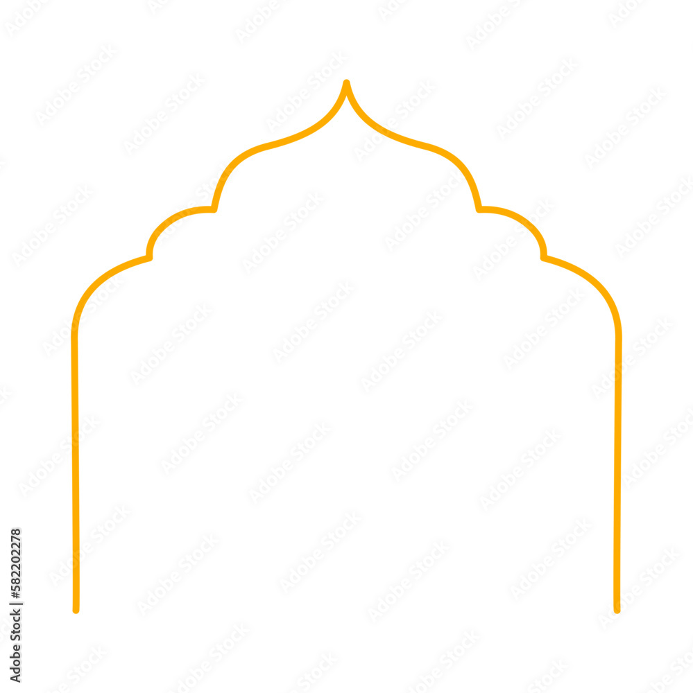 islamic frame mosque gold line art Stock Vector | Adobe Stock