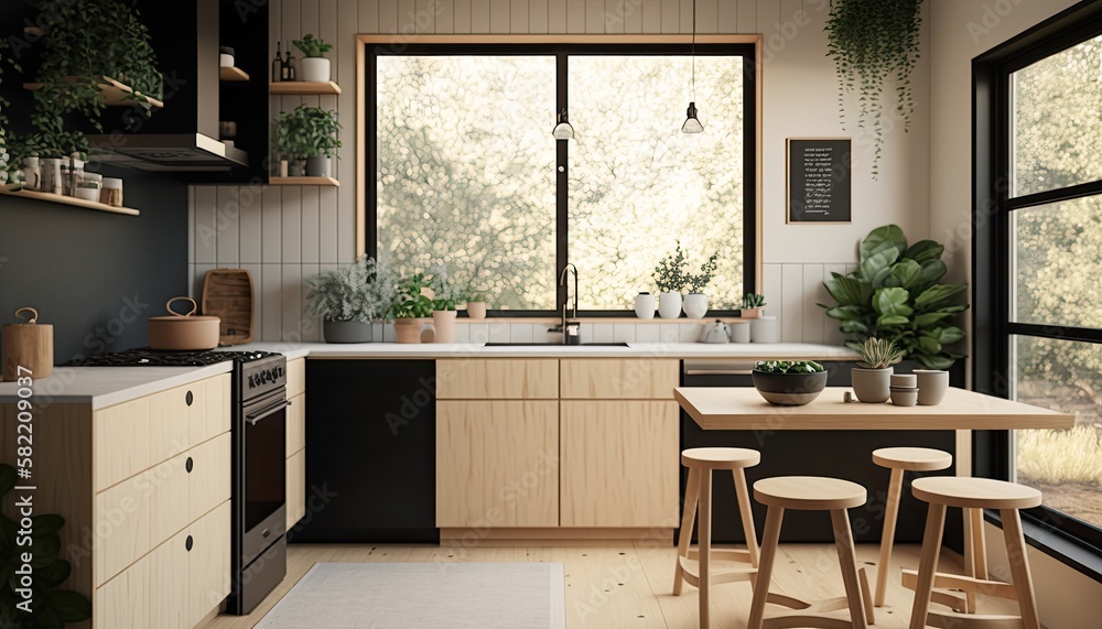 A Japandi-inspired kitchen with a mix of Japanese and Scandinavian ...
