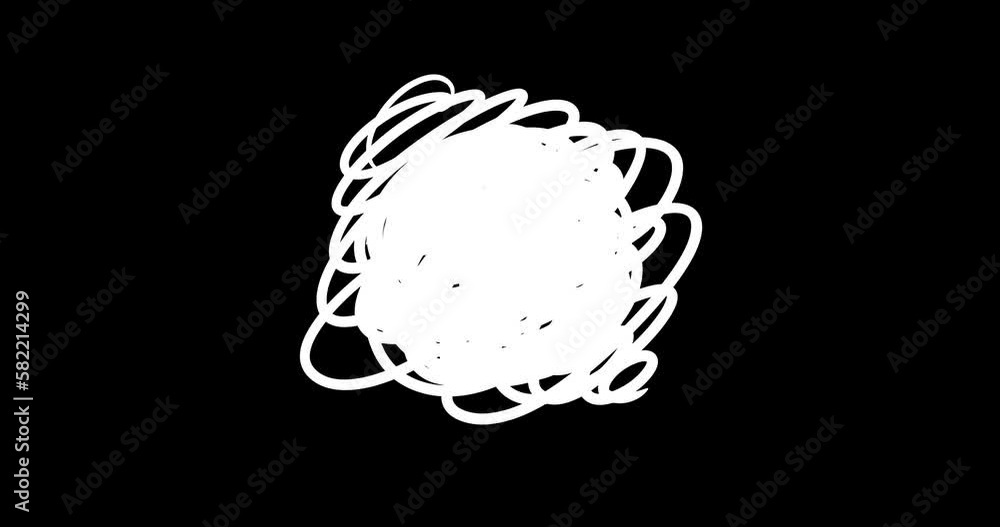 Set of Animated Hand Drawn Scribbles, Spots and Blobs. Doodle marker ...