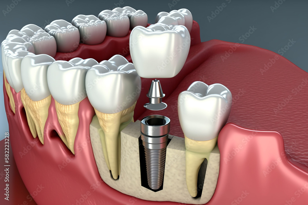 transplante dental, pino cirurgico implante dental Stock Illustration ...