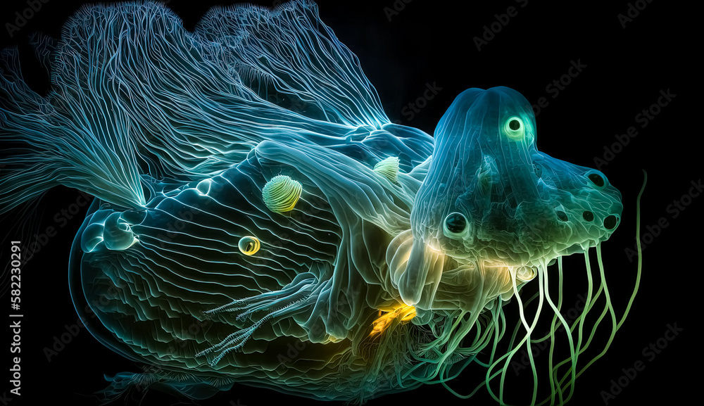 AI Generative Illustration of a Creative Photo of, Bioluminescent ...