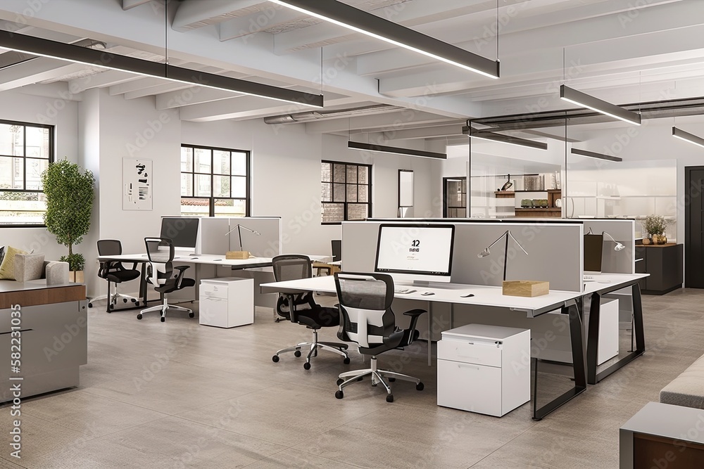 modern design offices with flexible workspaces that can be easily ...