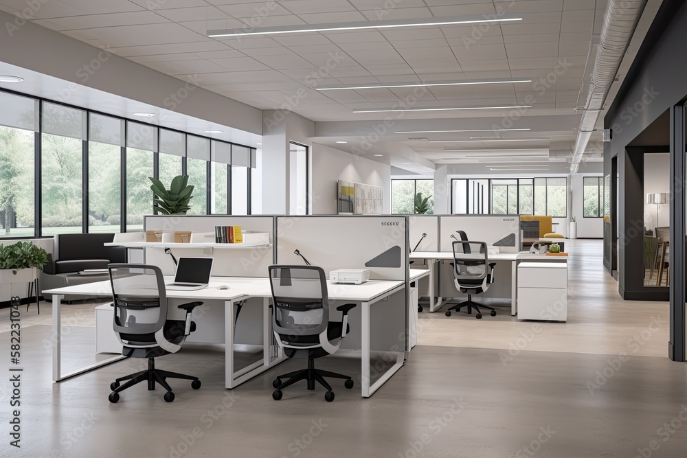 modern design offices with flexible workspaces that can be easily ...