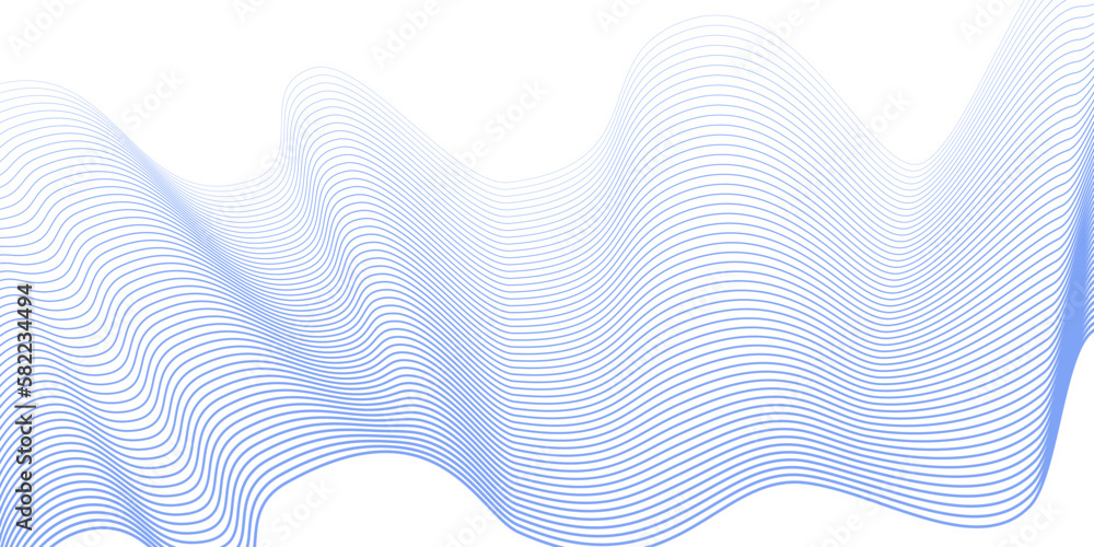 Undulate Blue Wave Swirl, frequency sound wave, twisted curve lines ...