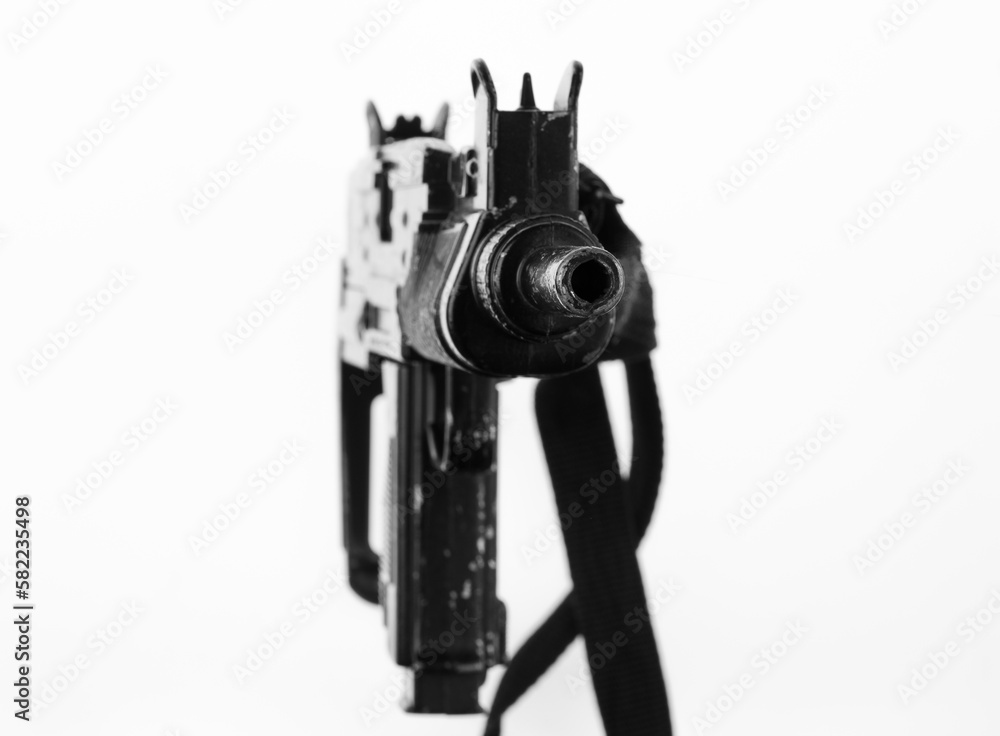 muzzle machine gun isolated on white background Stock Photo | Adobe Stock