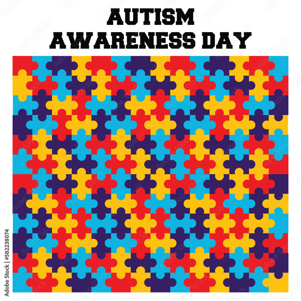 World Autism awareness day banner on white color background. Can be ...