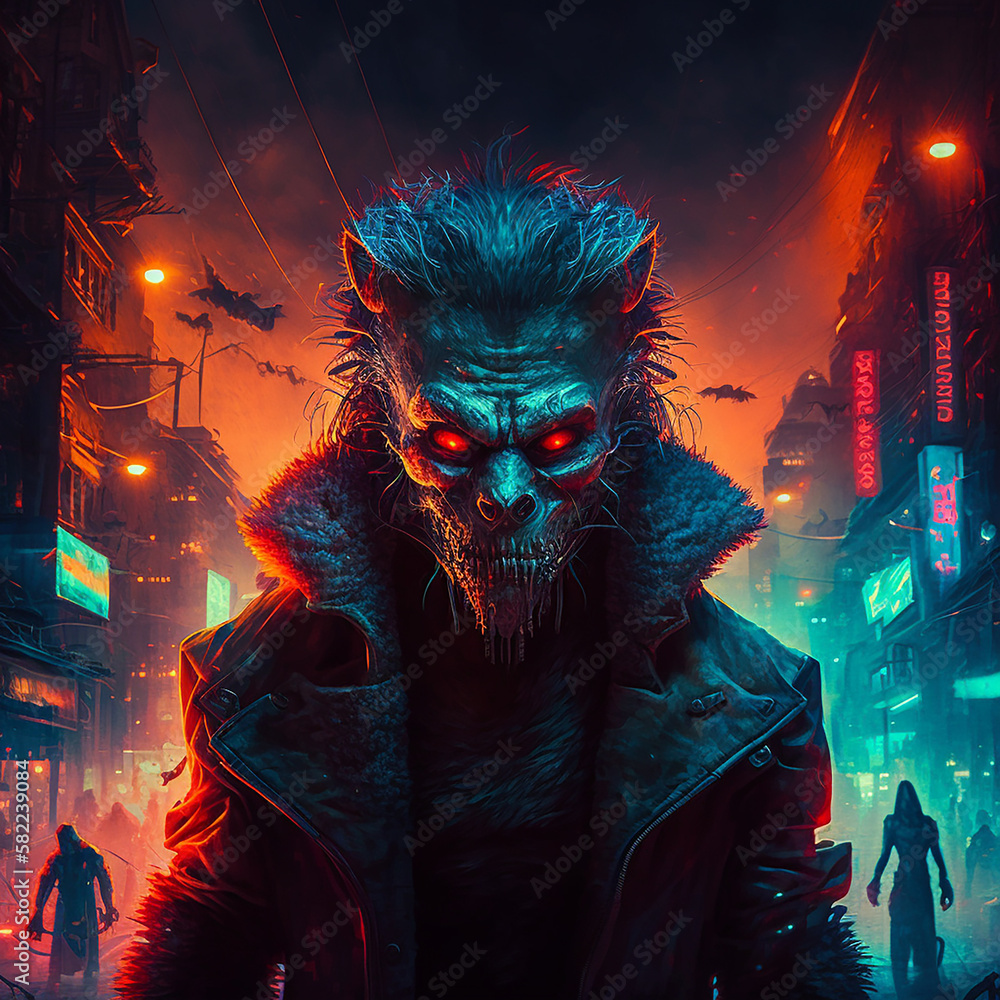 scary wolf zombies illustration Futuristic zombie apocalypse zombies ...