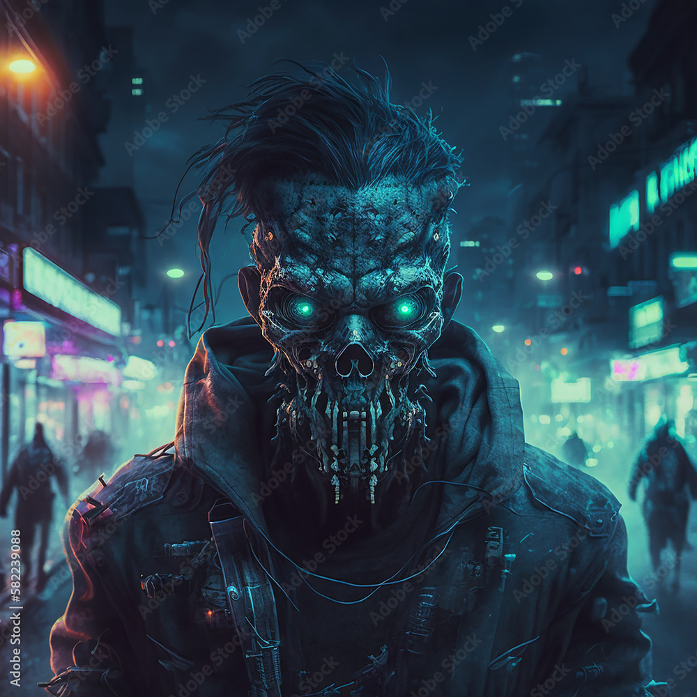 infected zombies wave Futuristic zombie apocalypse zombies walking on ...