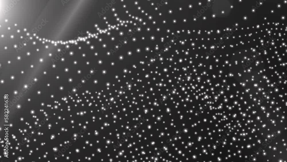 Abstract white Particle wave background digital line and dots connect ...