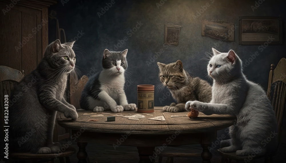 Cats Playing Poker
