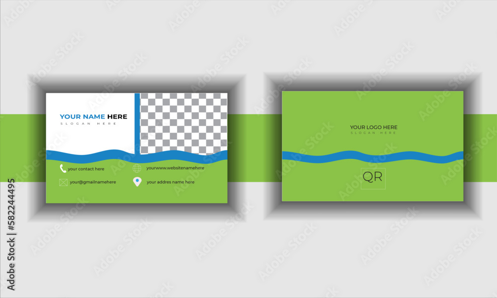 Double-sided creative business card template. Portrait and landscape ...