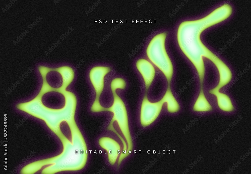 Flowing Liquid Text Effect Mockup Stock Template | Adobe Stock