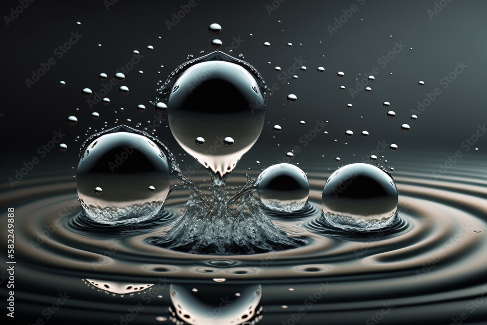 Water drops bouncing back after falling, creating a mesmerizing ...
