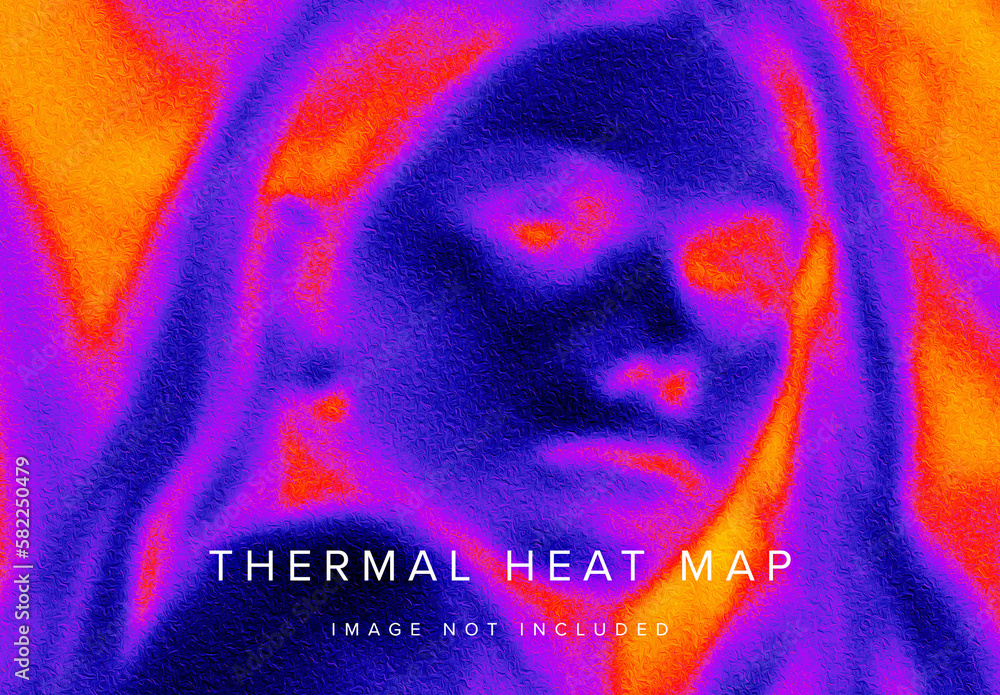 Thermal Heat Map Image Effect Mockup Stock Template | Adobe Stock