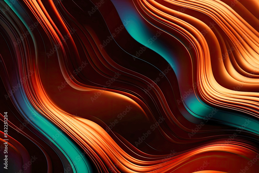 Metallic abstract wavy liquid background layout design tech innovation ...