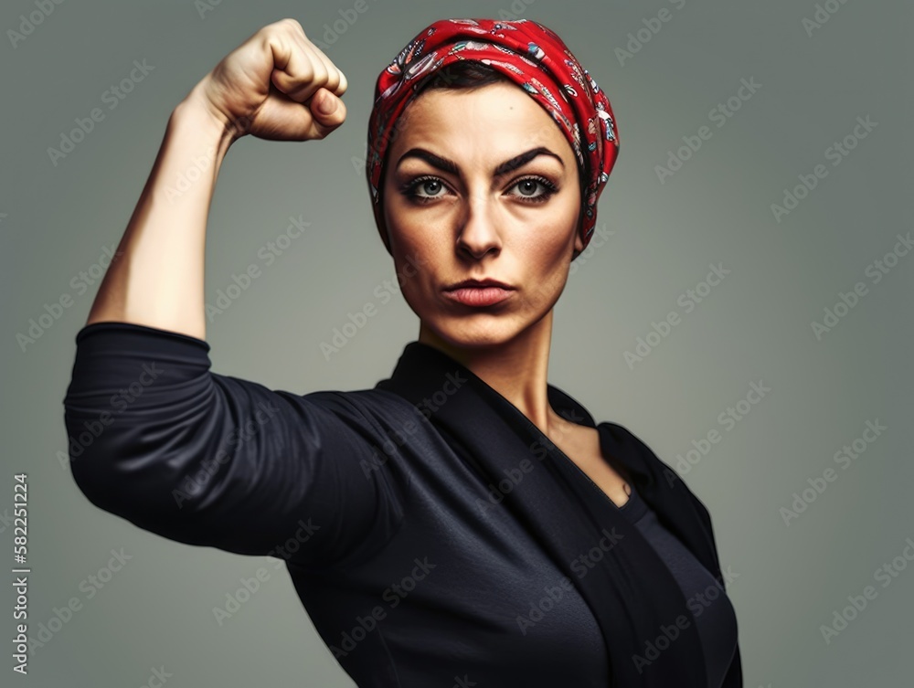 Strong powerful latin woman. Hispanic Woman's day banner. We Can Do It ...