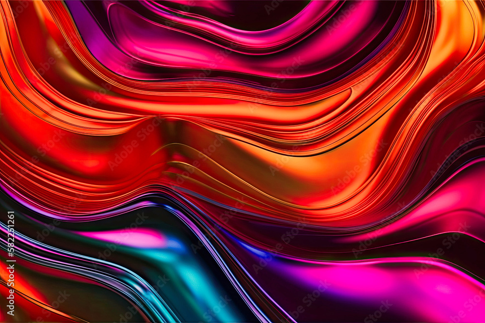 Metallic abstract wavy liquid background layout design tech innovation ...