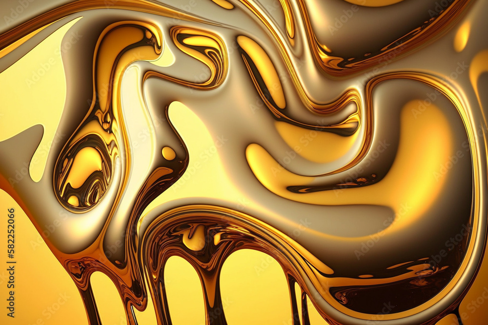 Fluid Melted Liquid Gold Texture. Melted Golden background artistic texture with melted gold ...