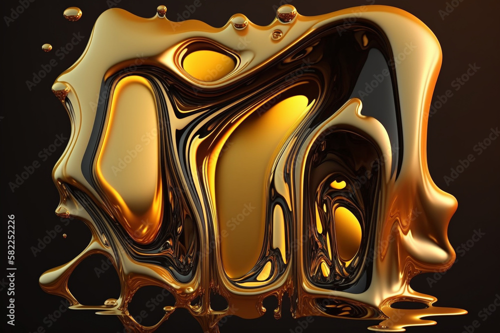 Fluid Melted Liquid Gold Texture. Melted Golden background artistic ...