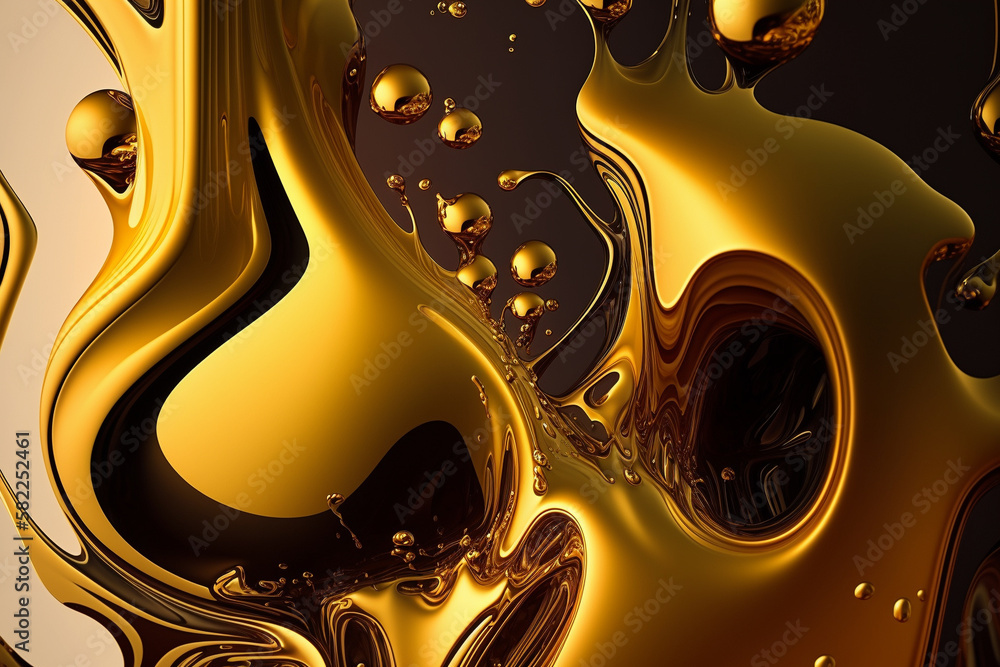Fluid Melted Liquid Gold Texture. Melted Golden background artistic ...