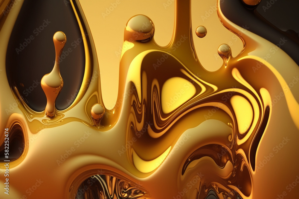 Fluid Melted Liquid Gold Texture. Melted Golden background artistic ...