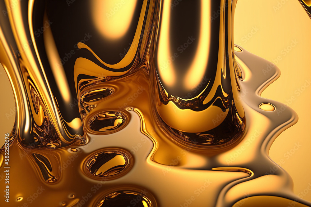 Fluid Melted Liquid Gold Texture. Melted Golden background artistic ...